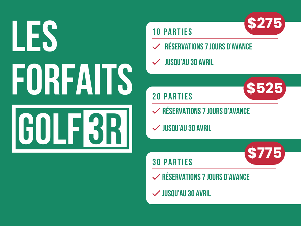 Tarifs : Forfaits et abonnements de golf – Golf3R